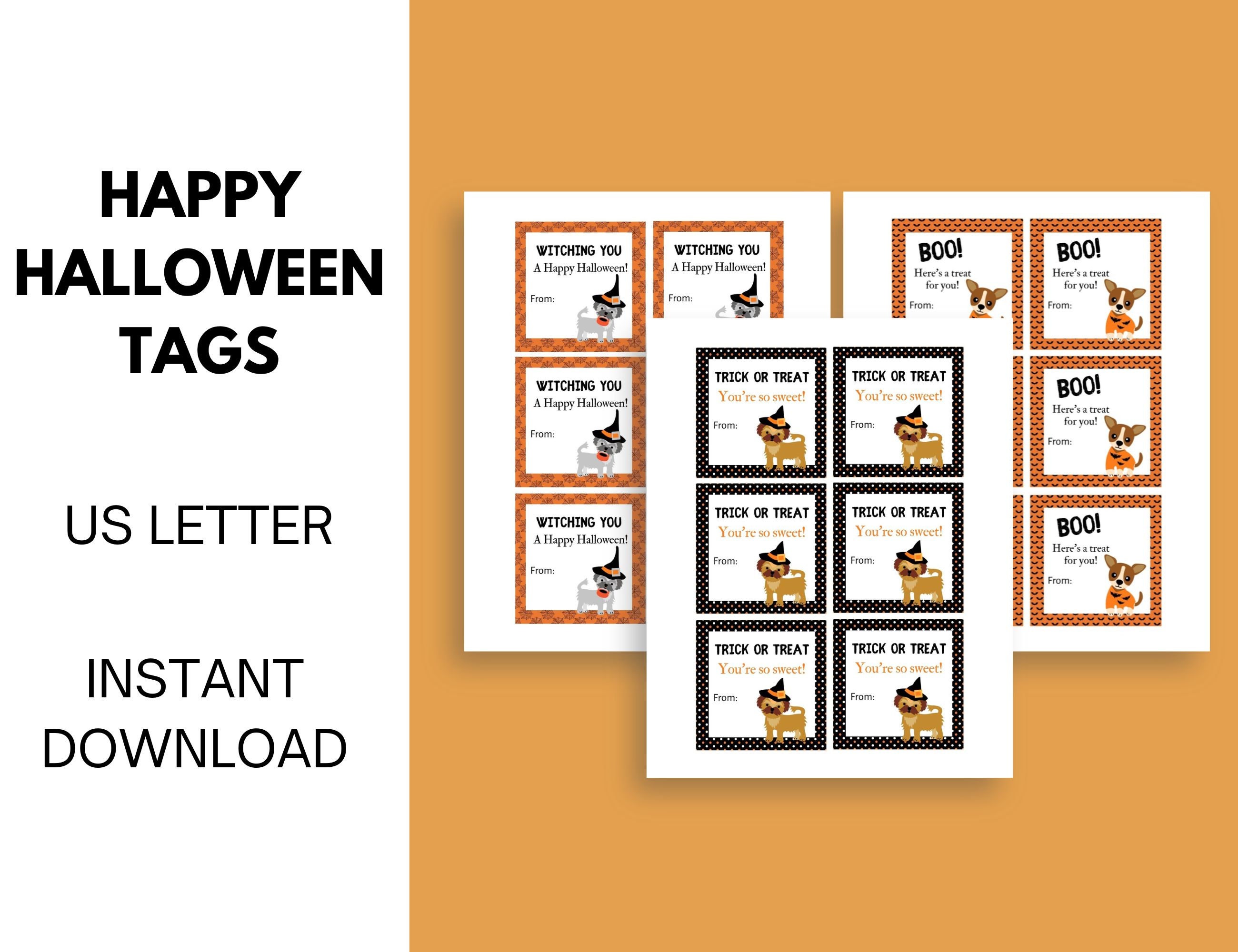 Dog Halloween Treat Tags Halloween Gift Tags - Etsy