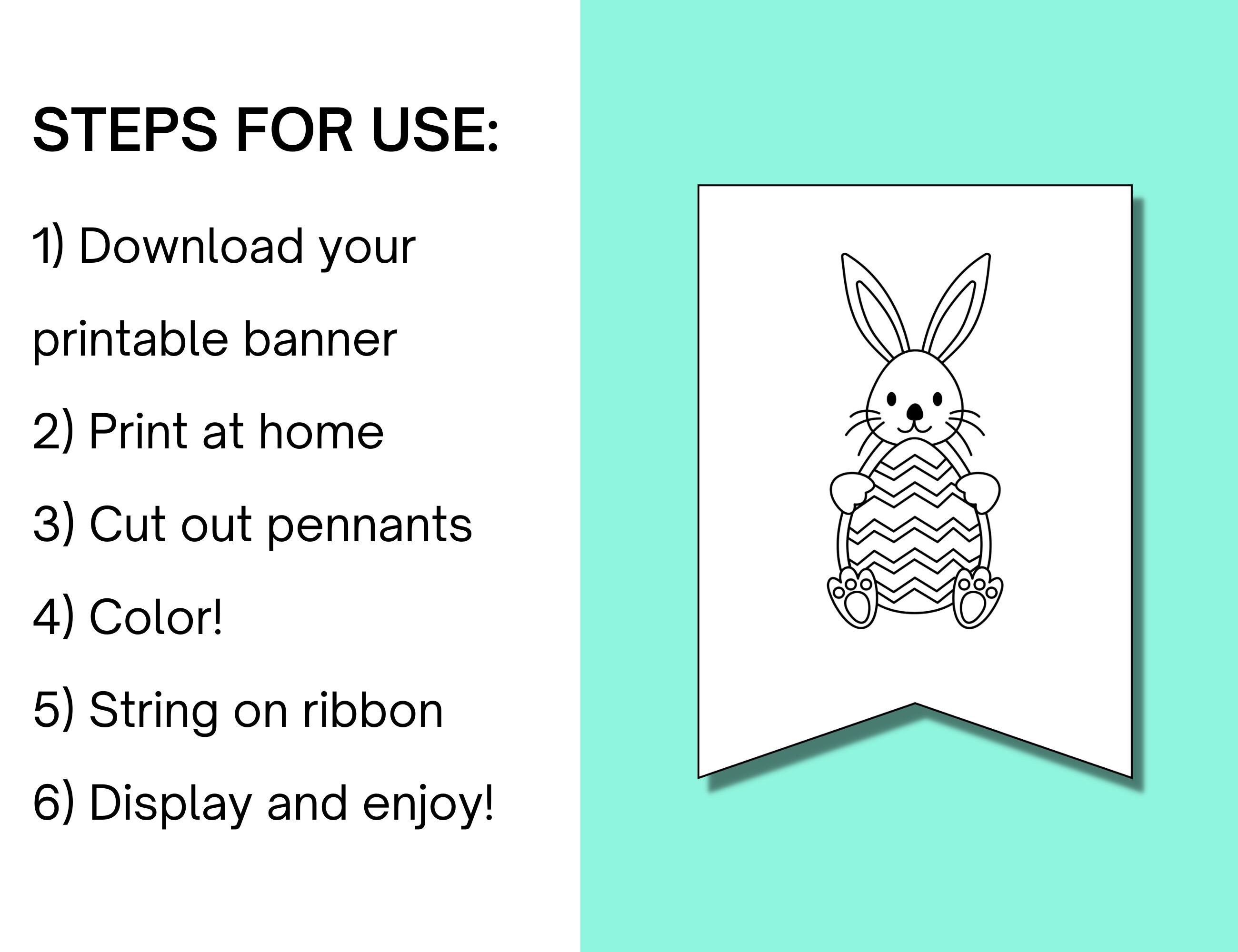 Kids Easter Coloring Banner - Etsy