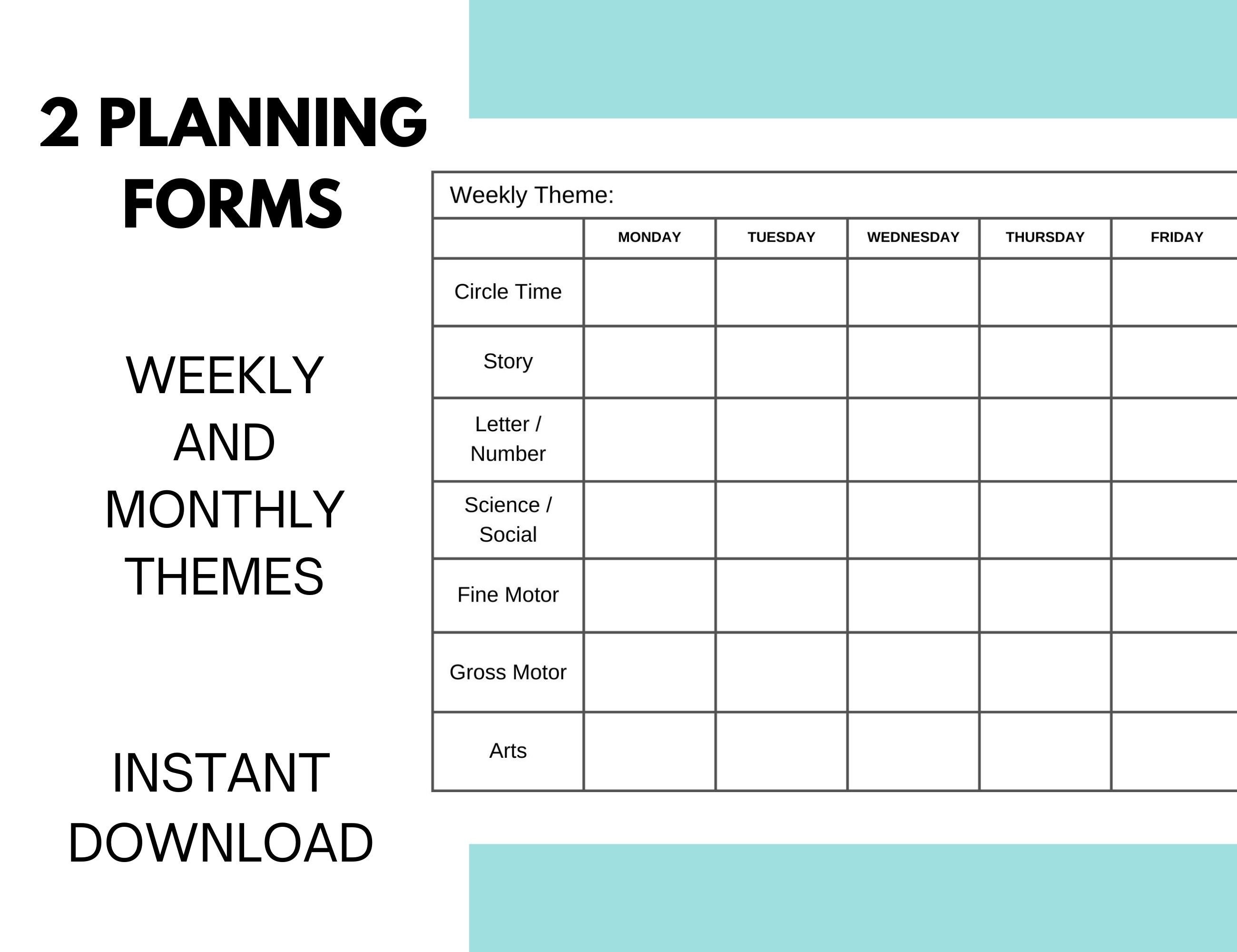 Printable Preschool Planner / Daycare Planner - Etsy