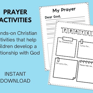Kids Prayer Activities Printable Bundle - Etsy