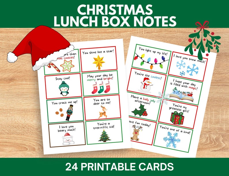 Christmas Lunchbox Notes for Kids - Etsy