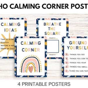 Boho Classroom Calming Corner Posters - Etsy