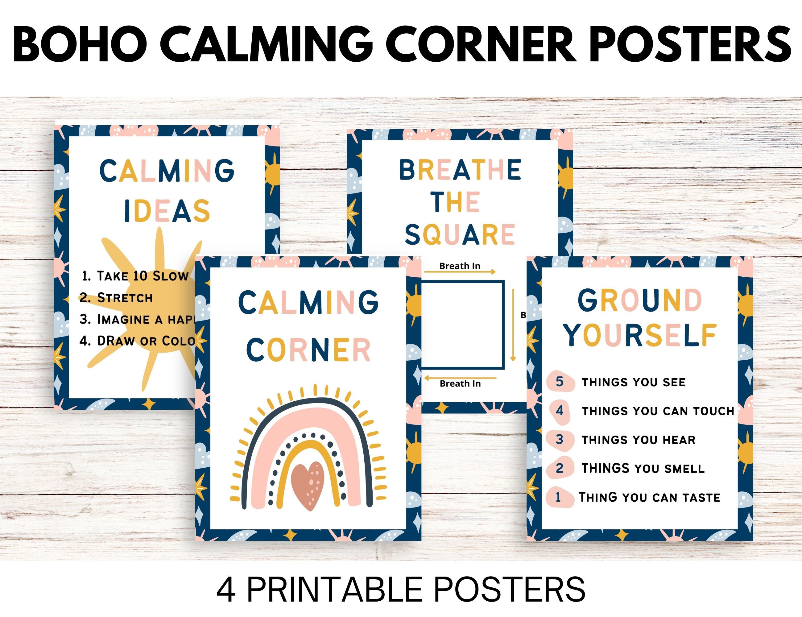 Boho Classroom Calming Corner Posters - Etsy
