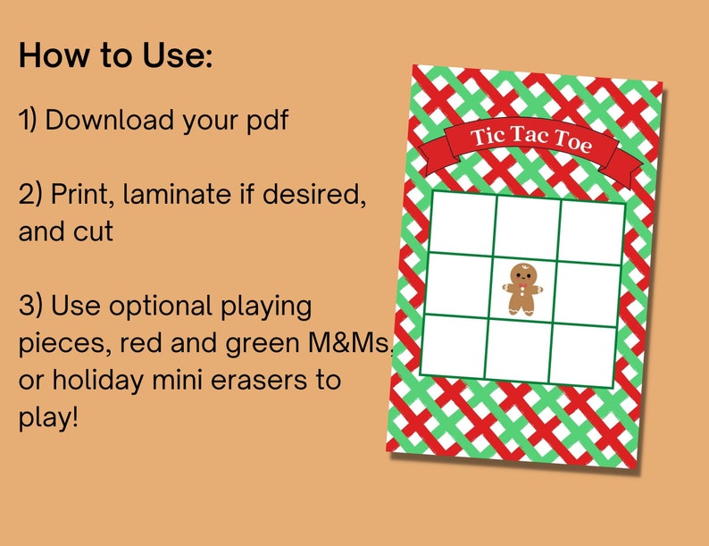 Printable Christmas Tic Tac Toe Game - Etsy
