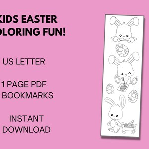 Easter Coloring Bookmarks for Kids - Etsy