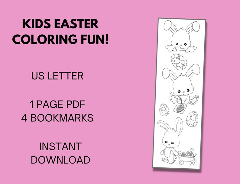 Easter Coloring Bookmarks for Kids - Etsy