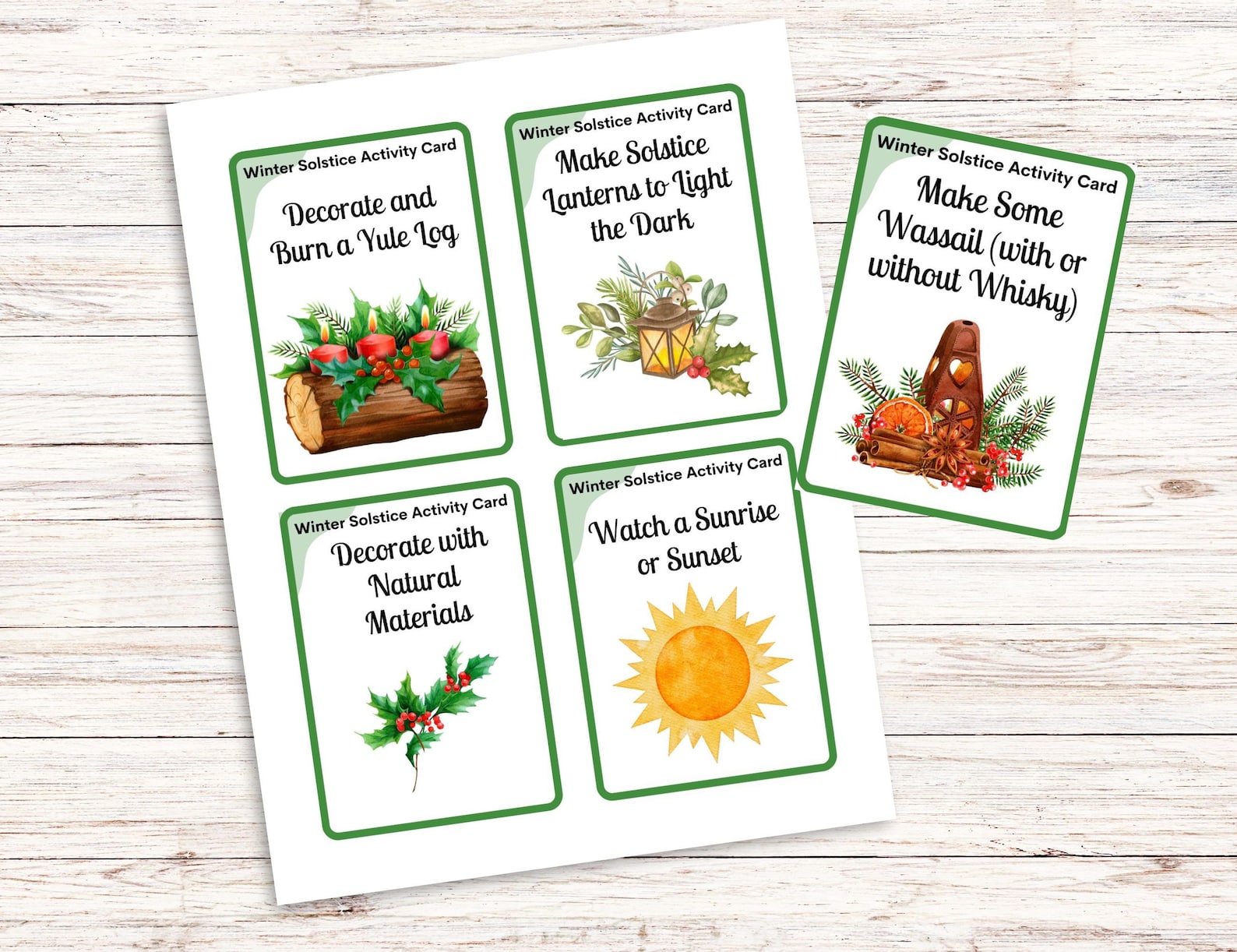 Winter Solstice Activity Cards: Nature-based Winter Activities - Etsy