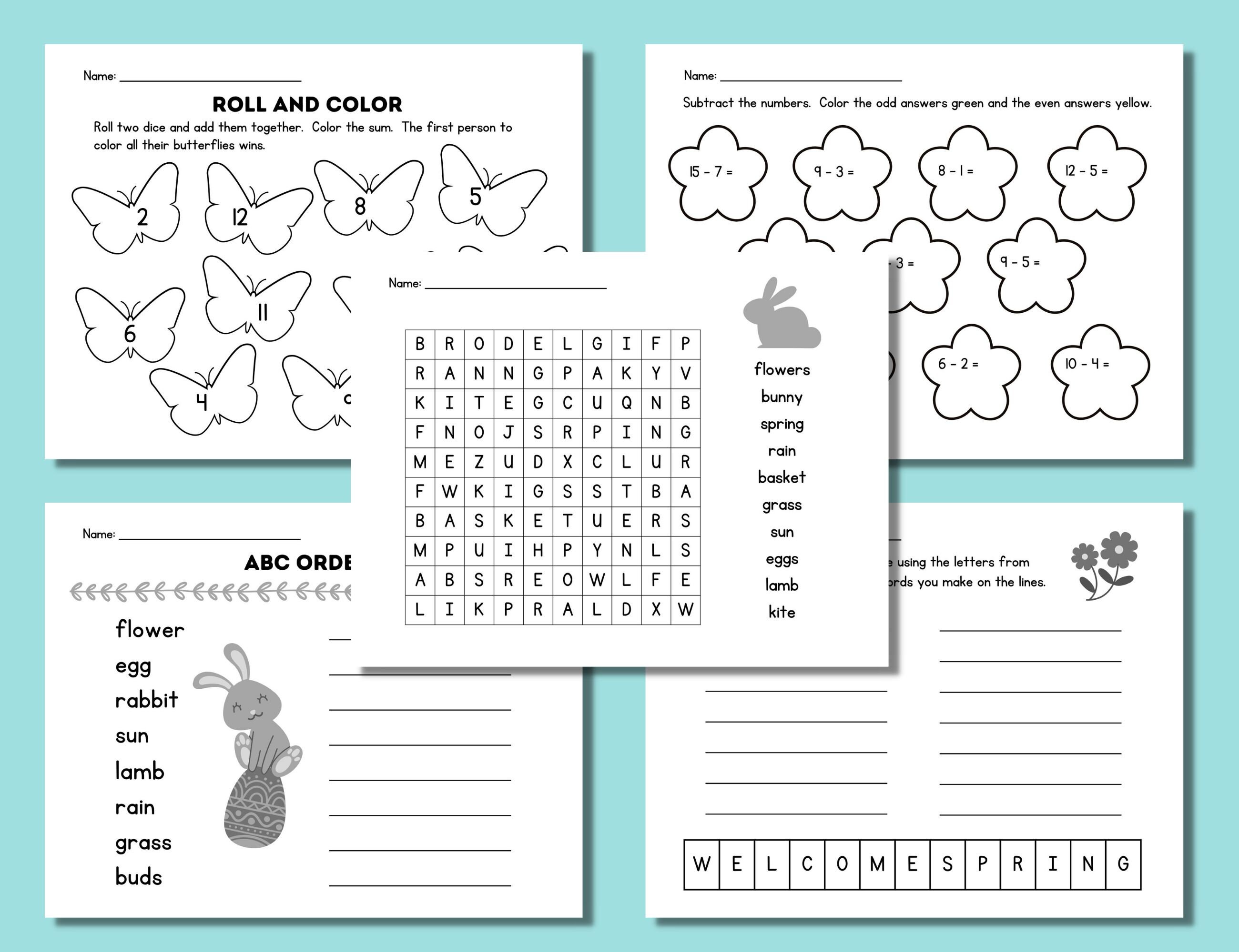 Spring Worksheets Grades 1-3 - Etsy