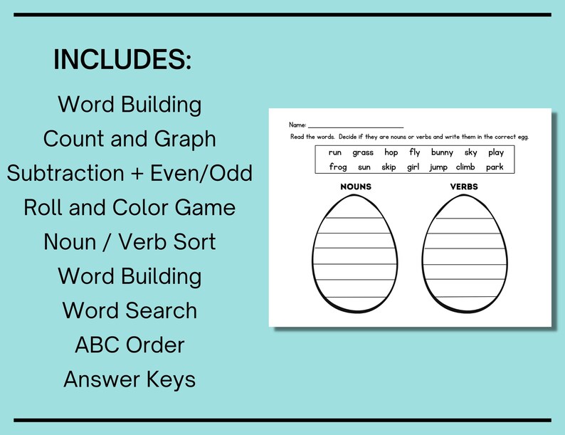 Spring Worksheets Grades 1-3 - Etsy