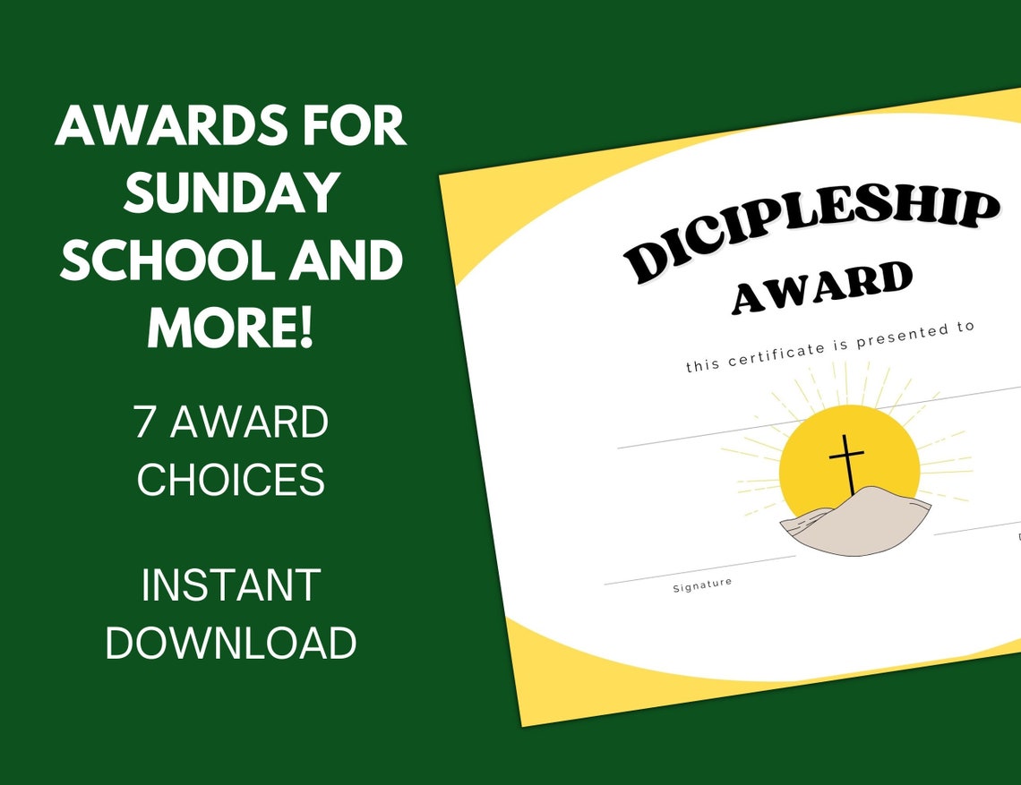 Christian Education Awards - Sunday School Awards - Etsy