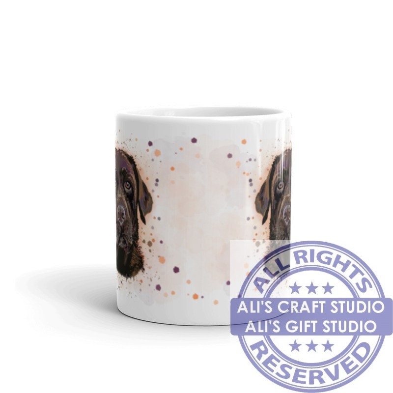 Chocolate Labrador Dog Ceramic Mug - Personalised Gift for Him / Her ...