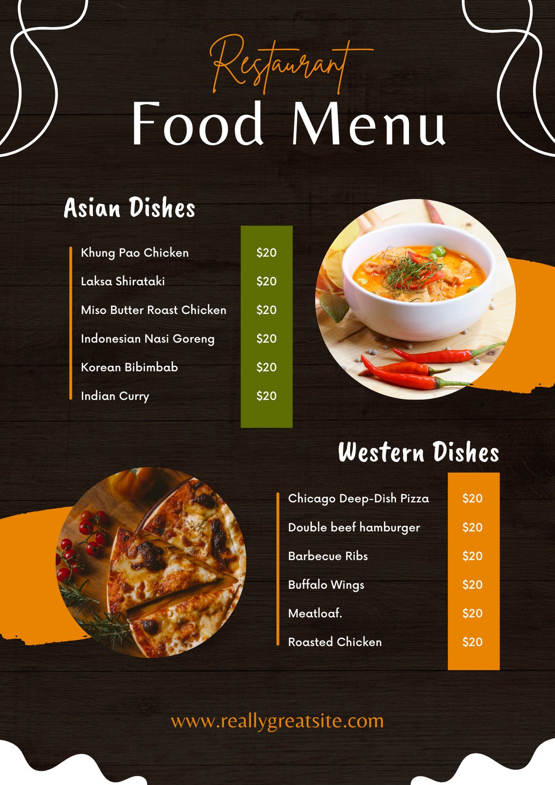 10 Plantillas de carta de menu restaurante para editar en Canva - Etsy ...
