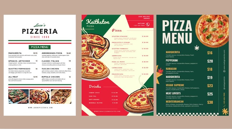 20 Editable Menu Templates for Restaurants - Etsy