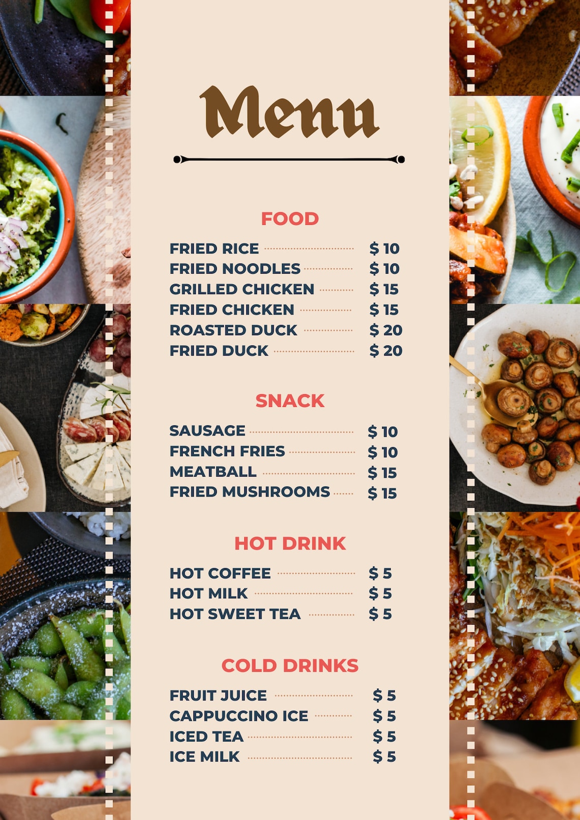 10 Plantillas de carta de menu restaurante para editar en Canva - Etsy ...