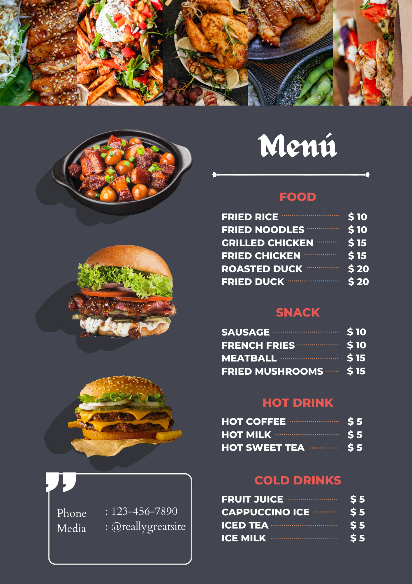 10 Restaurant Menu Templates to Edit in Canva - Etsy