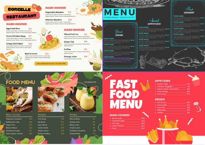 22 Restaurant Menu Card Templates to Edit in Canva - Etsy