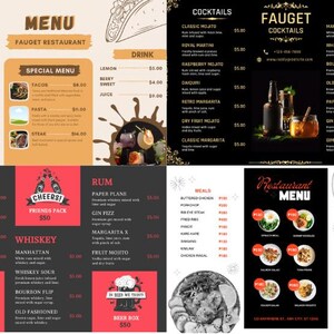 22 Restaurant Menu Card Templates to Edit in Canva - Etsy