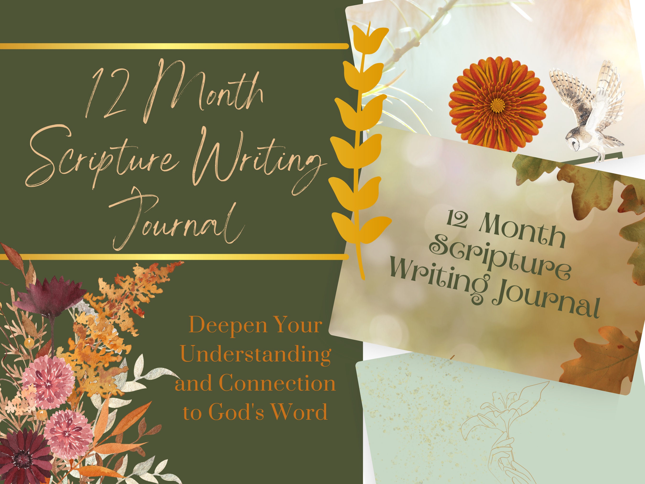 12 Month Scripture Writing Journal | Bible Study Journal | A Guide for ...