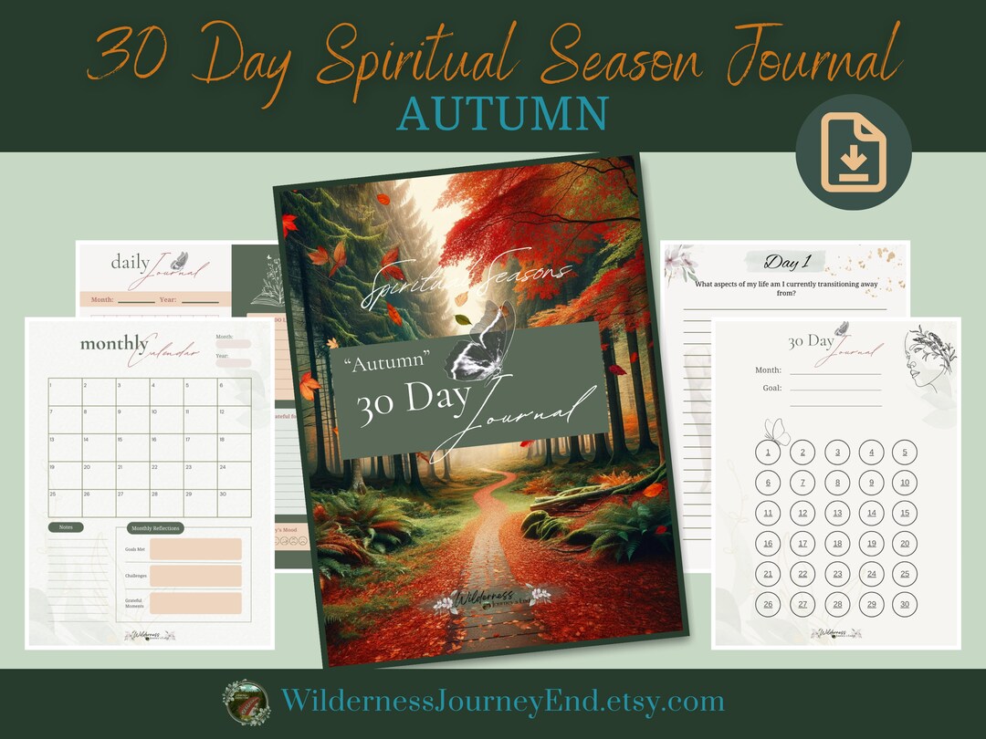 30-day Guided Reflection Journal for Autumn Spiritual Season Workbook ...