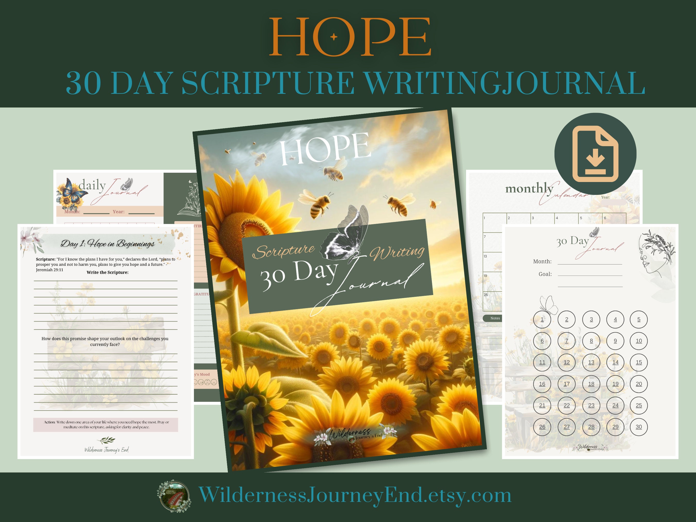 Hope 30-day Scripture Writing Journal Prayer Journal Bible Study ...