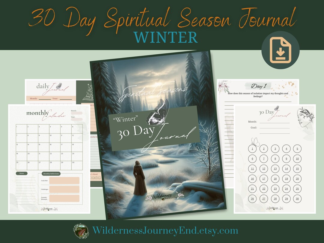 30-day Guided Reflection Journal for Winter Spiritual Season Workbook ...