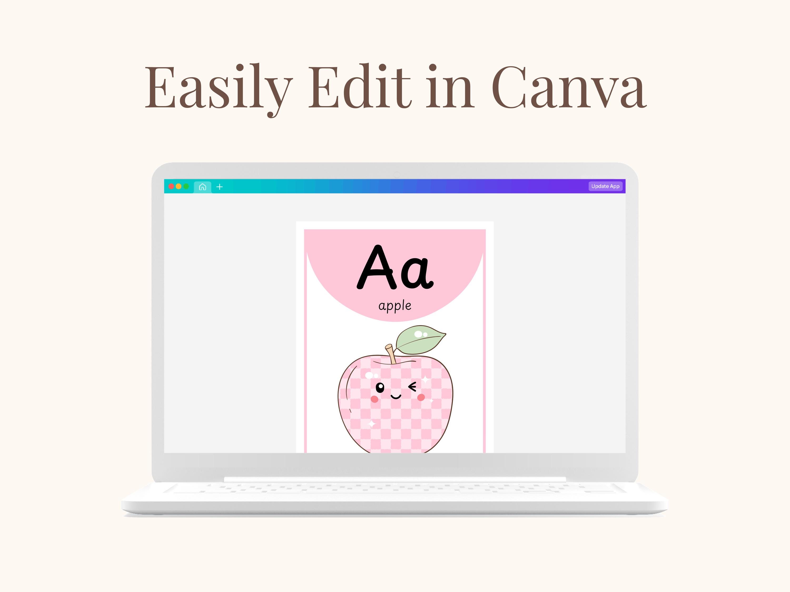 Pastel Classroom Alphabet Posters: A-Z Printable (editable Canva ...