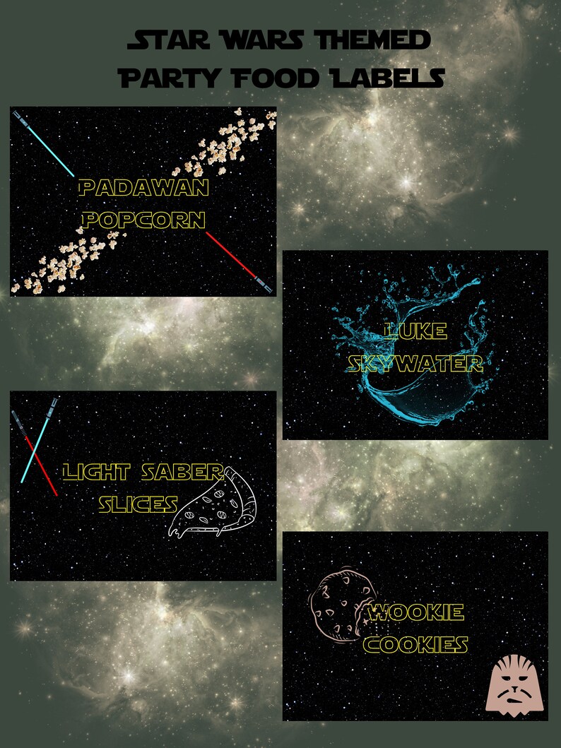Star Wars Themed Birthday Welcome Sign & Food Labels - Etsy