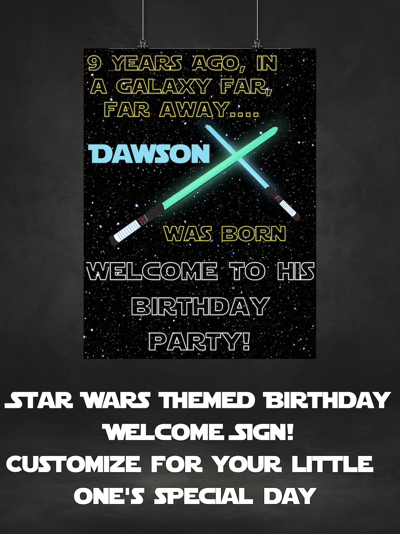 Star Wars Themed Birthday Welcome Sign & Food Labels - Etsy