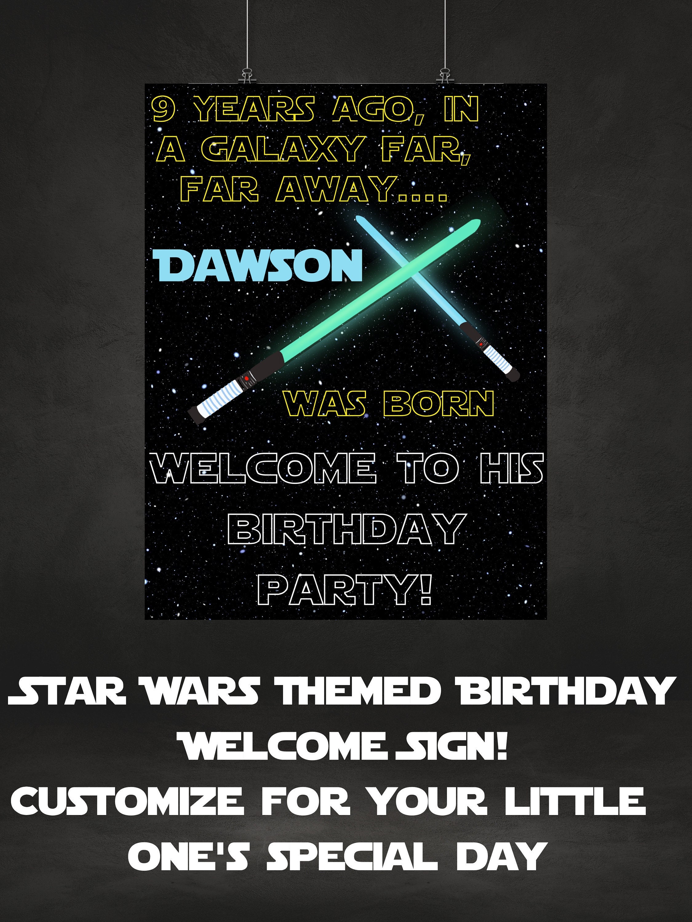Star Wars Themed Birthday Welcome Sign & Food Labels - Etsy