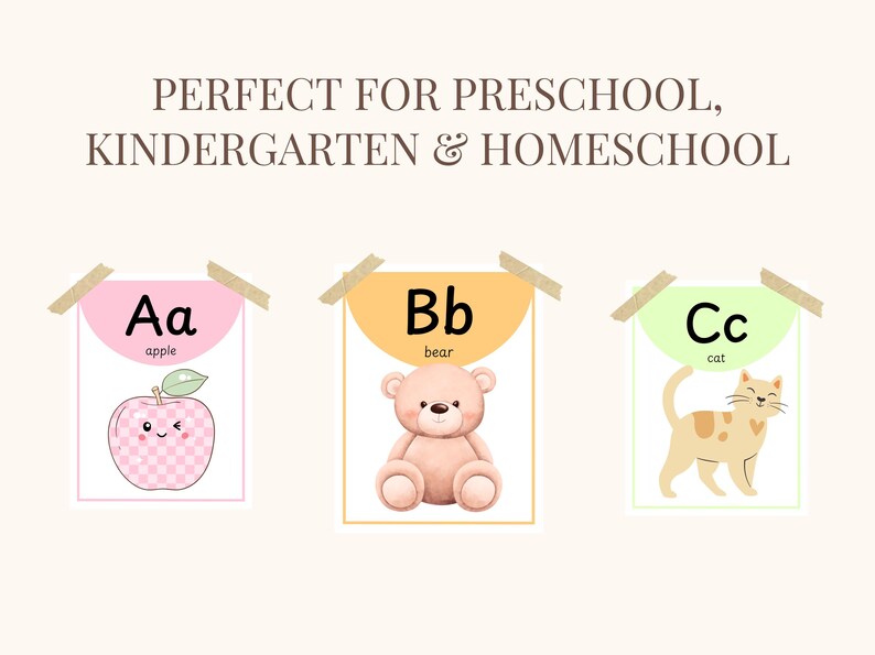 Pastel Classroom Alphabet Posters | A-Z Wall Decor | Printable Alphabet ...