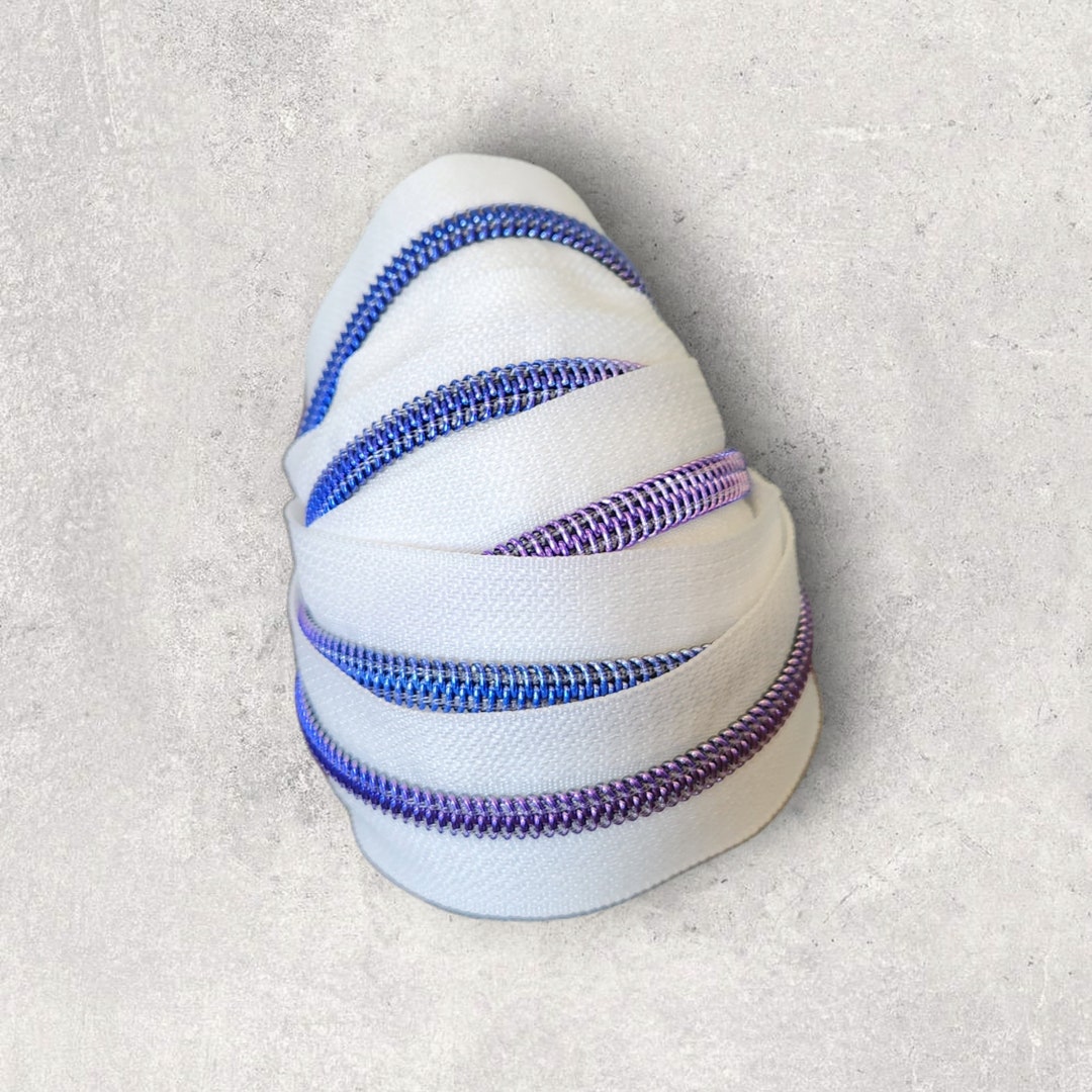 Zipper Tape, 5 Nylon Zipper Tape, Rainbow Coil, Gradient Teeth, by the ...