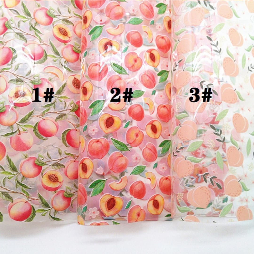 Transparent Peach Printed TPU Vinyl Roll, Jelly Vinyl Fabric, Faux ...