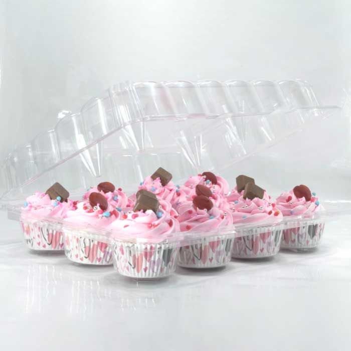 12 Cavity Stackable Cupcake Container With Deep Dome 15/pack - Etsy