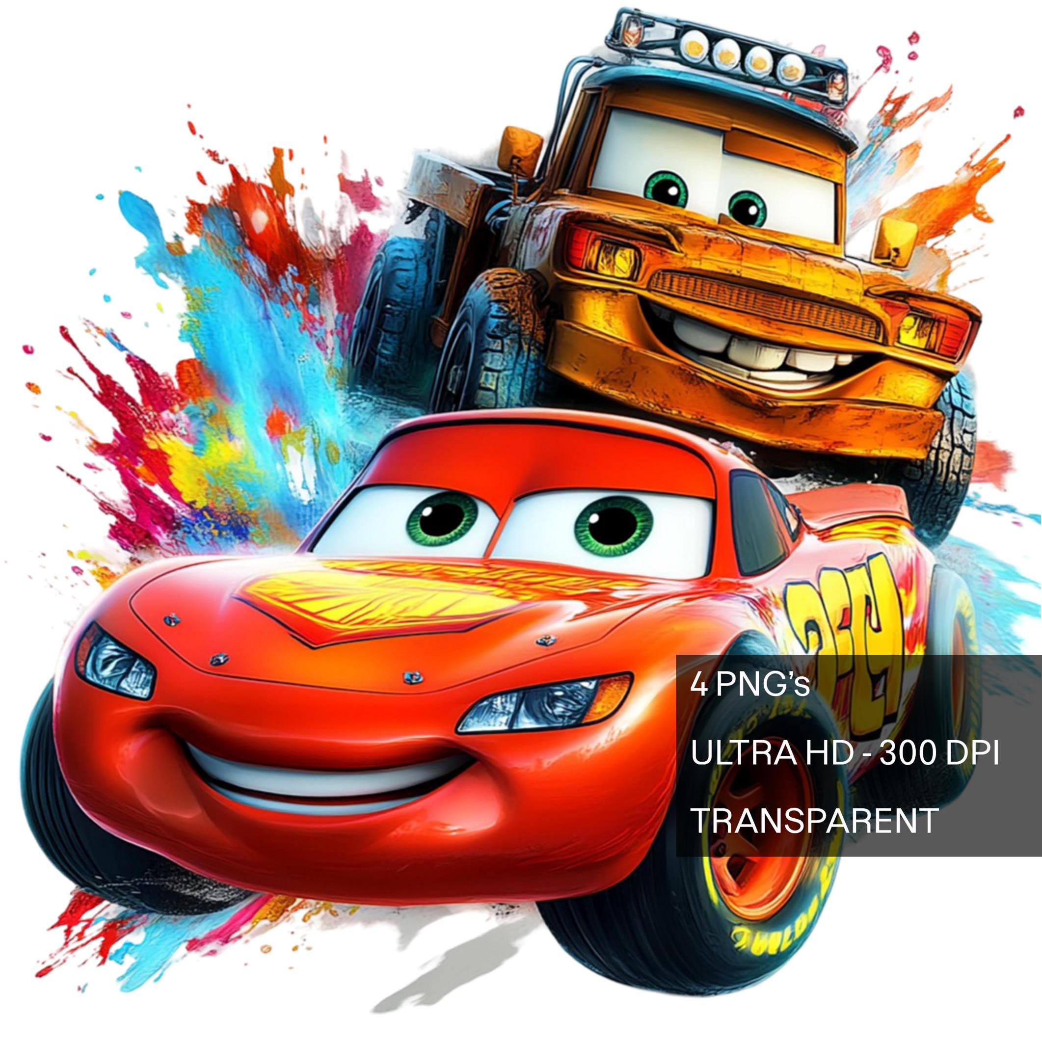 Lightning Mcqueen Cars 4 PNG Splash and Watercolor Digital Design PNG ...