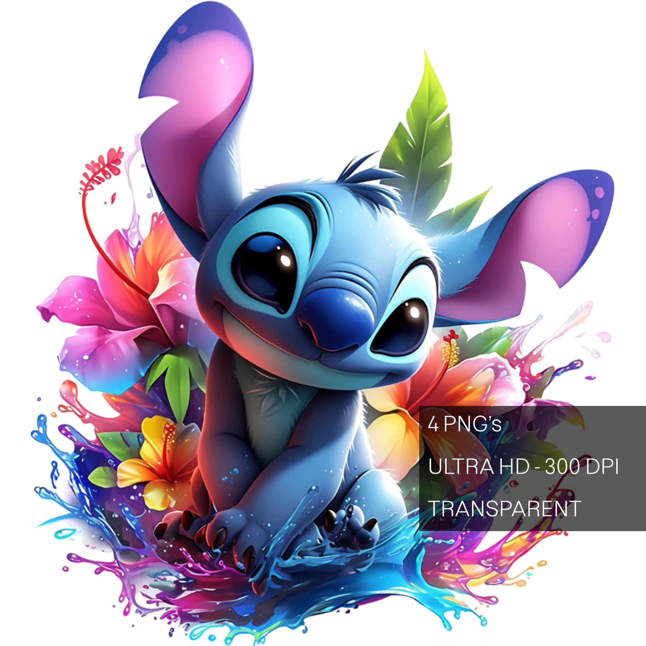 Stitch 4 PNG Splash and Watercolor Digital Design PNG File High ...