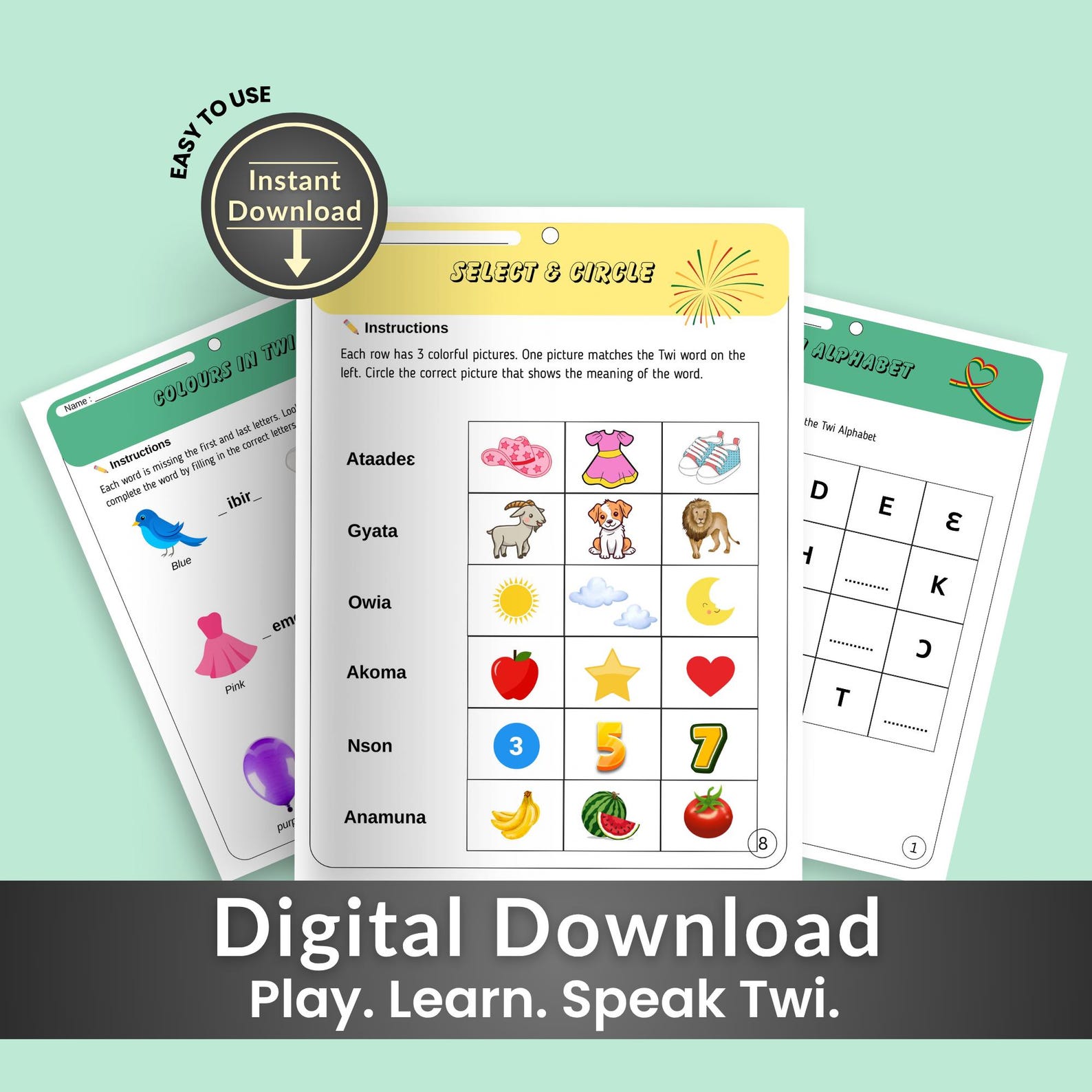 Twi Worksheets - Bilingual Activity Sheets for Kids | Twi-english ...