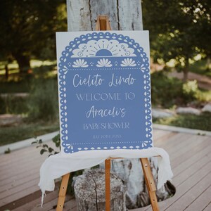 Cielito Lindo Papel Picado Baby Shower Welcome Sign, Printable Talavera ...