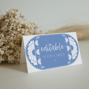 Cielito Lindo Papel Picado Baby Shower Food Tent, Printable Talavera ...