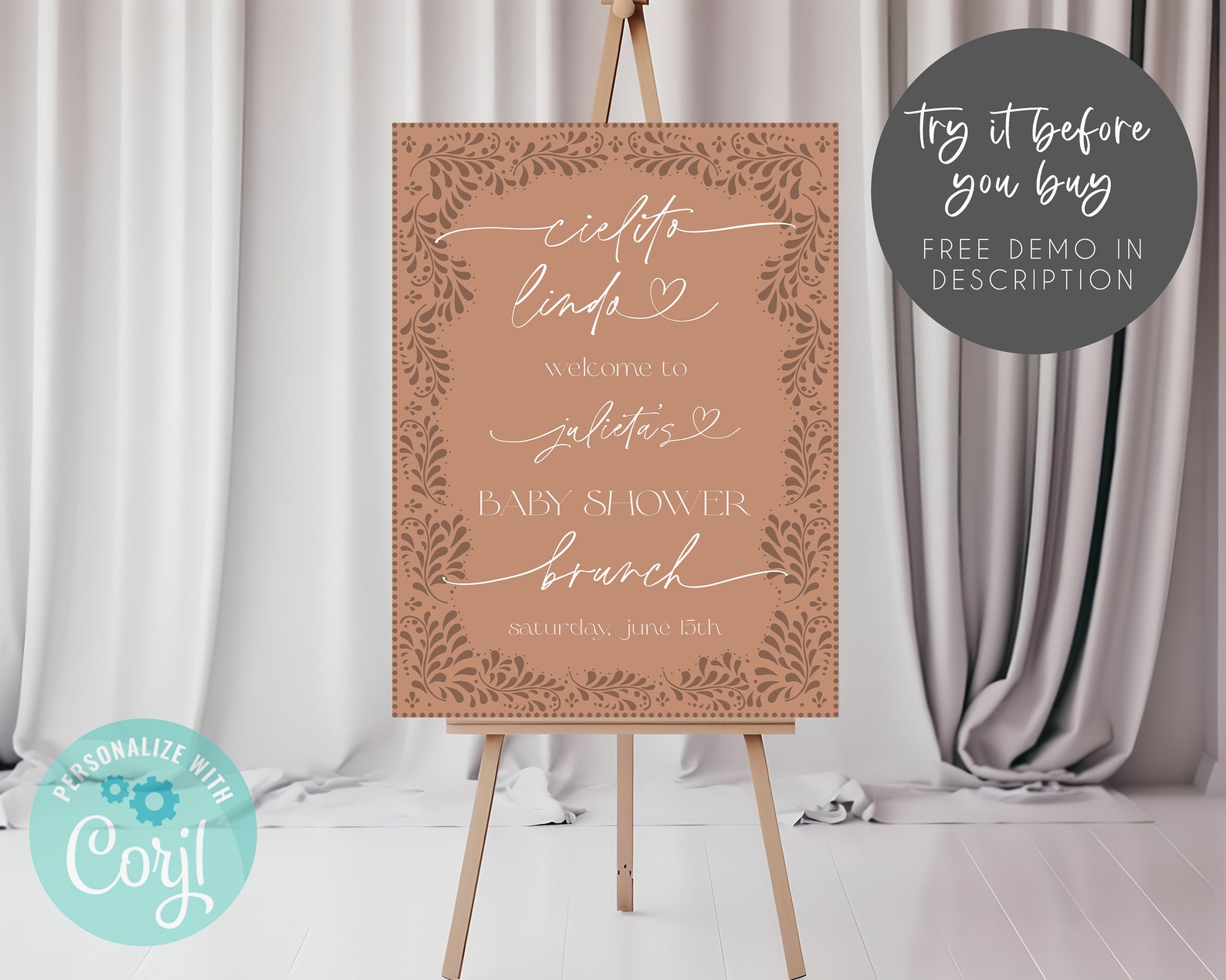 Barro Cielito Lindo Mexican Talavera Inspired Baby Shower Welcome Sign ...