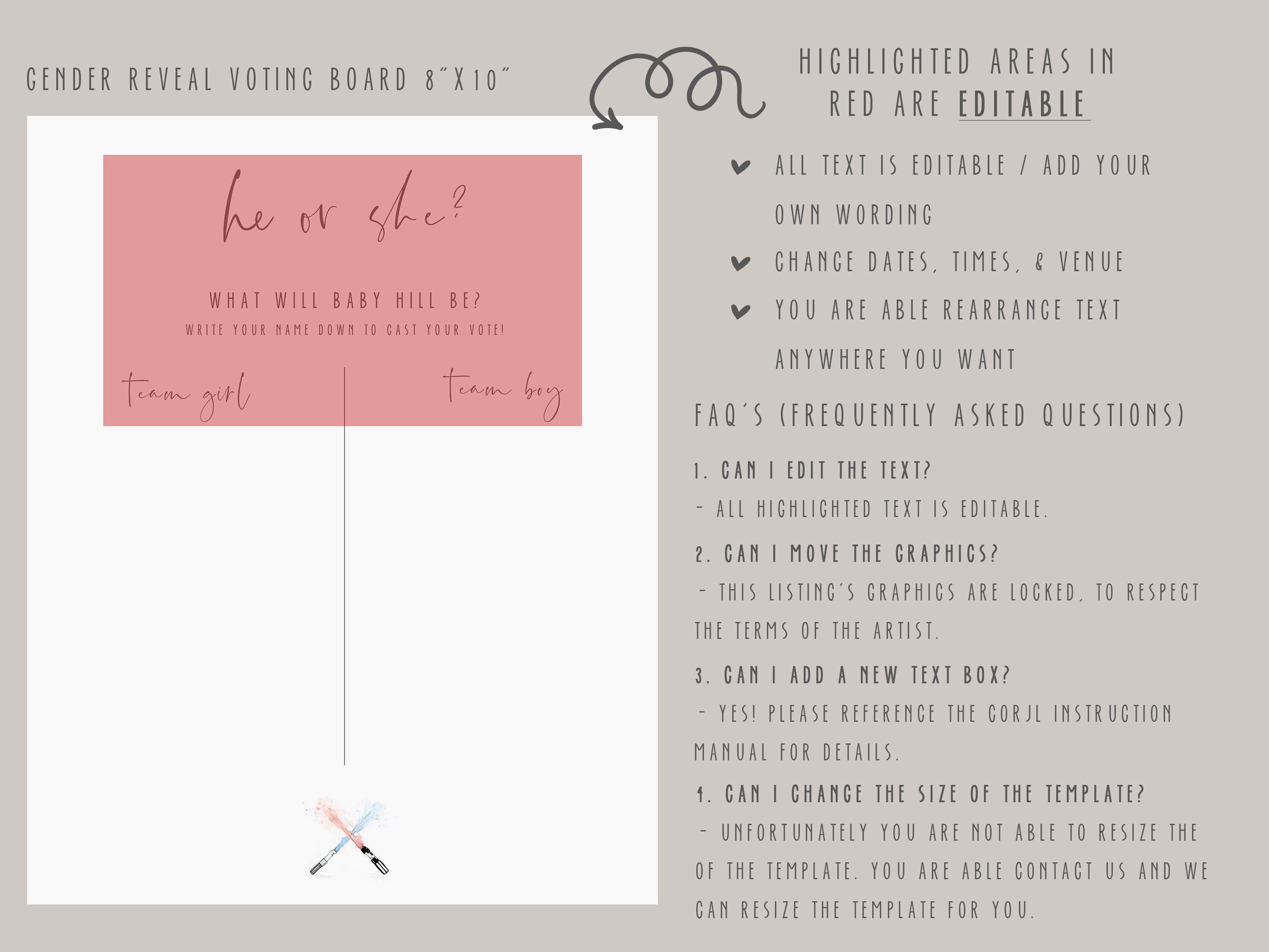 Little Jedi Gender Reveal Voting Board, Baby Reveal Party Vote Sign ...