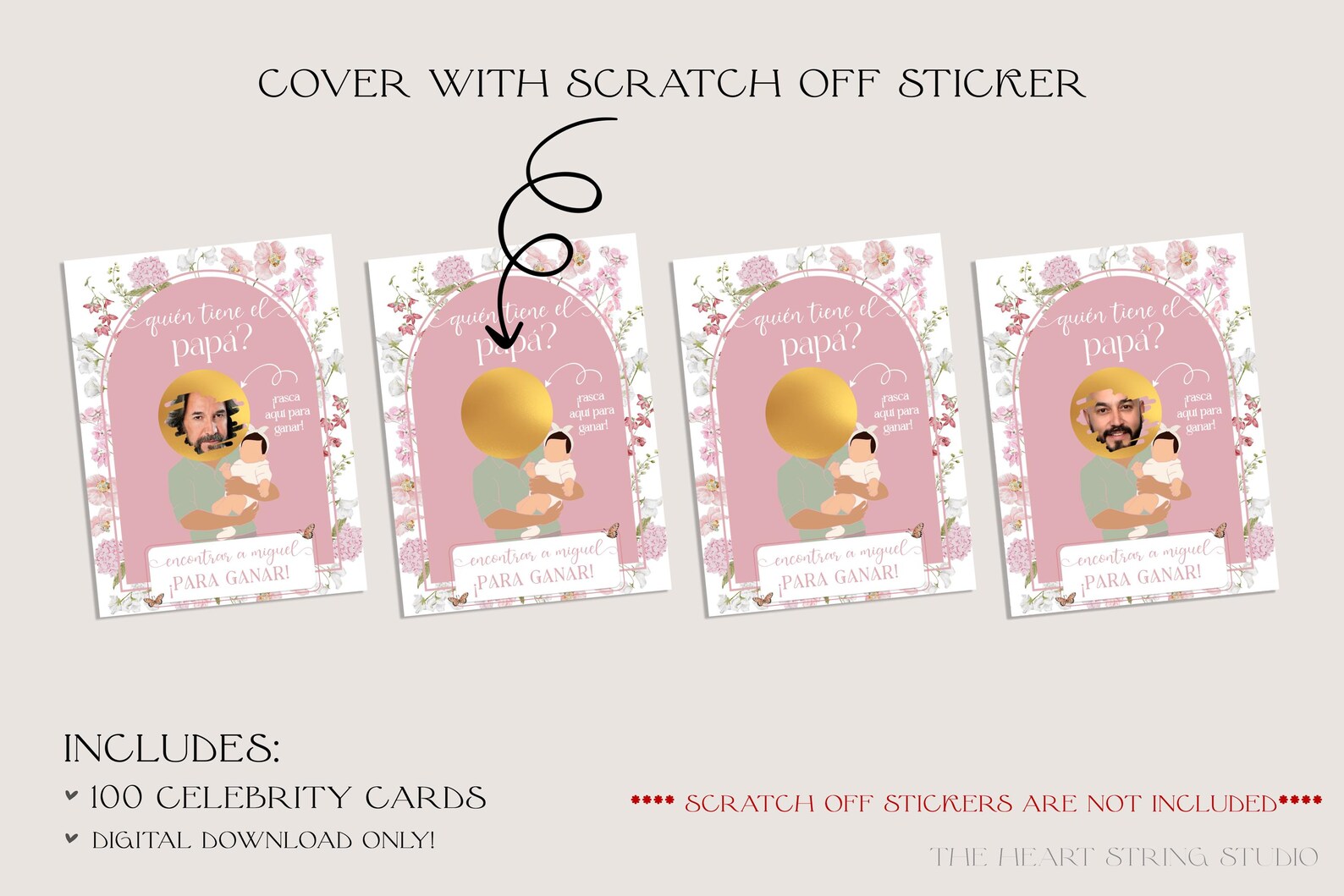 Pink Baby in Bloom Game: Quien Tiene El Papá Editable Template (digital ...