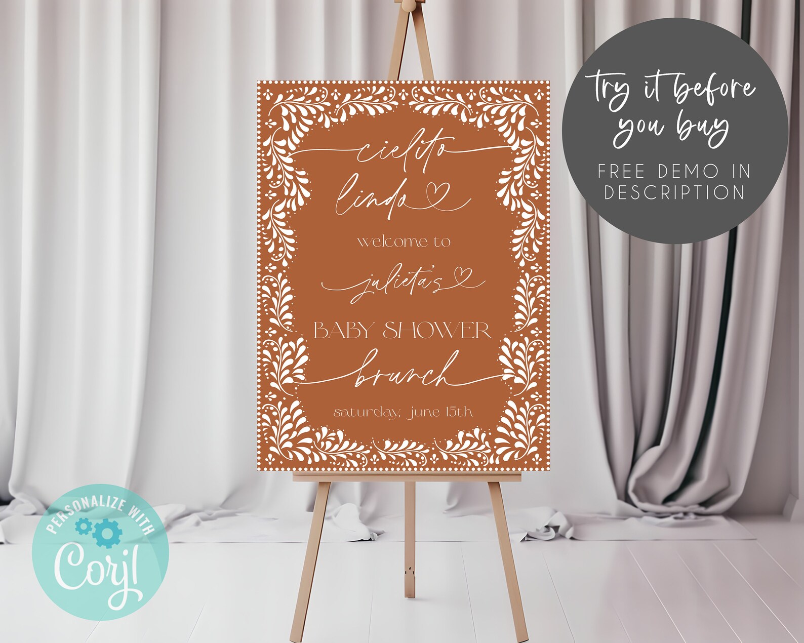 Terracotta Cielito Lindo Mexican White Talavera Inspired Baby Shower ...