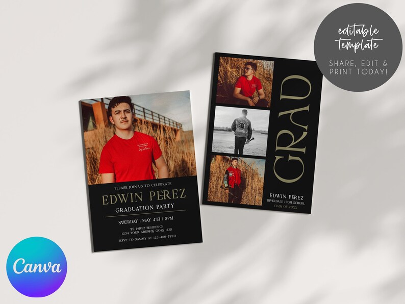 Masculine Graduation Invitation, Senior Graduation Ceremony Evite ...