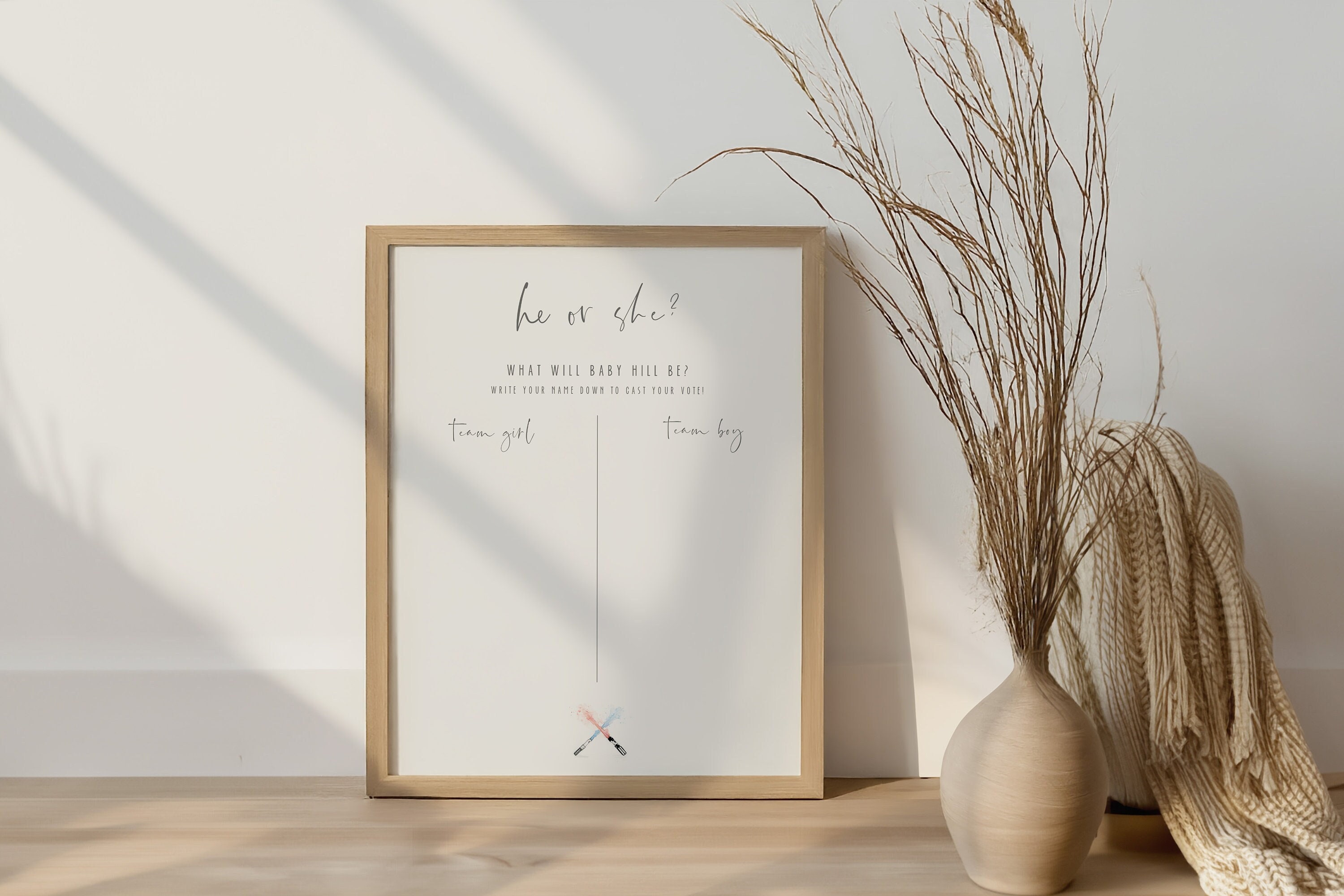 Little Jedi Gender Reveal Voting Board, Baby Reveal Party Vote Sign ...