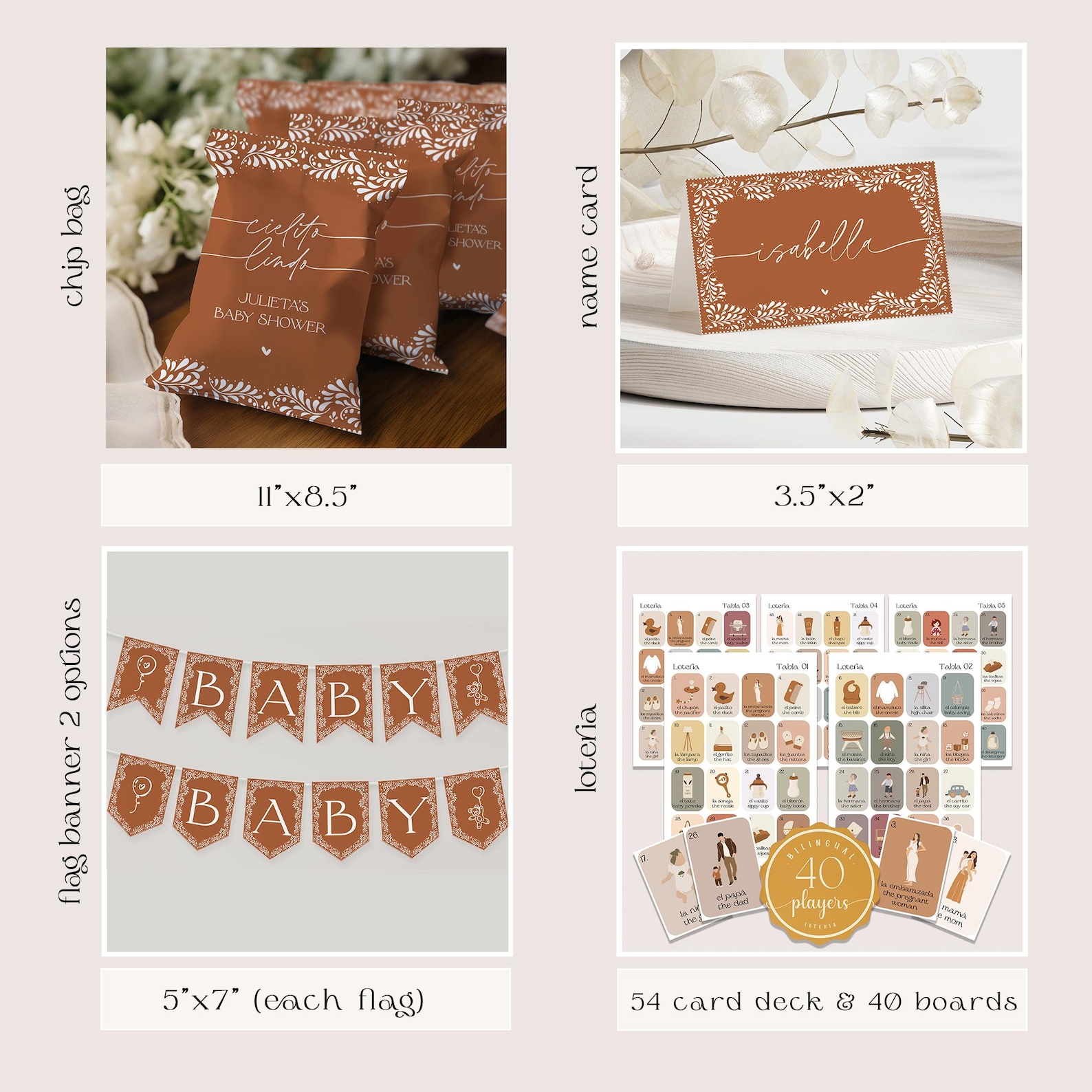 Terracotta Cielito Lindo Mexican Talavera Inspired Baby Shower 24 Items ...