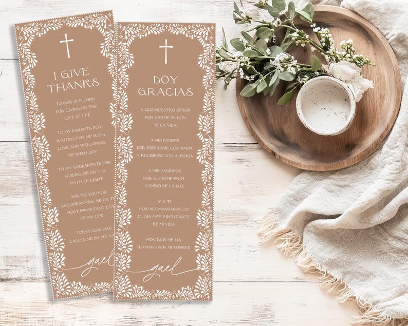 English & Spanish Barro Mexican White Talavera Inspired Baptism Prayer ...