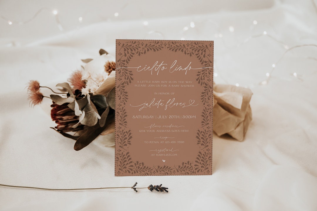 Barro Cielito Lindo Mexican Talavera Inspired Baby Shower Invitation ...