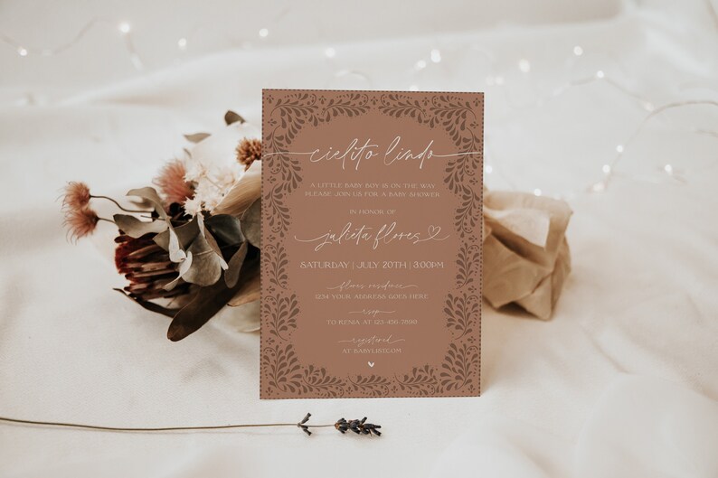 Barro Cielito Lindo Mexican Talavera Inspired Baby Shower Invitation ...