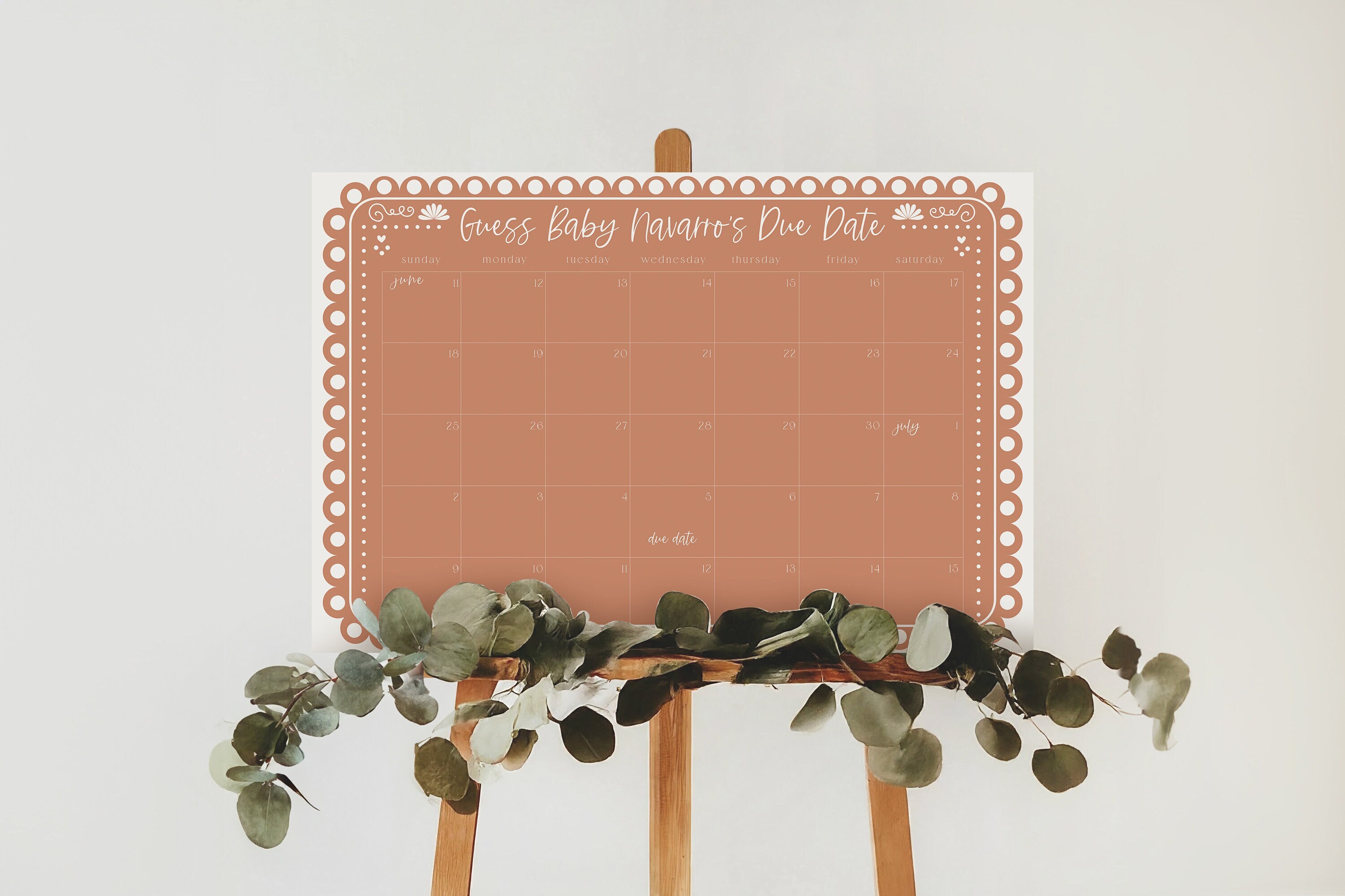 Barro Cielito Lindo Papel Picado Baby Shower Guess the Date, Editable ...