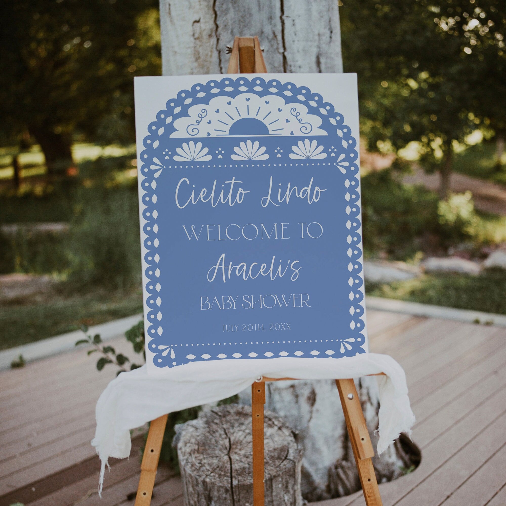 Cielito Lindo Papel Picado Baby Shower Welcome Sign, Printable Talavera ...